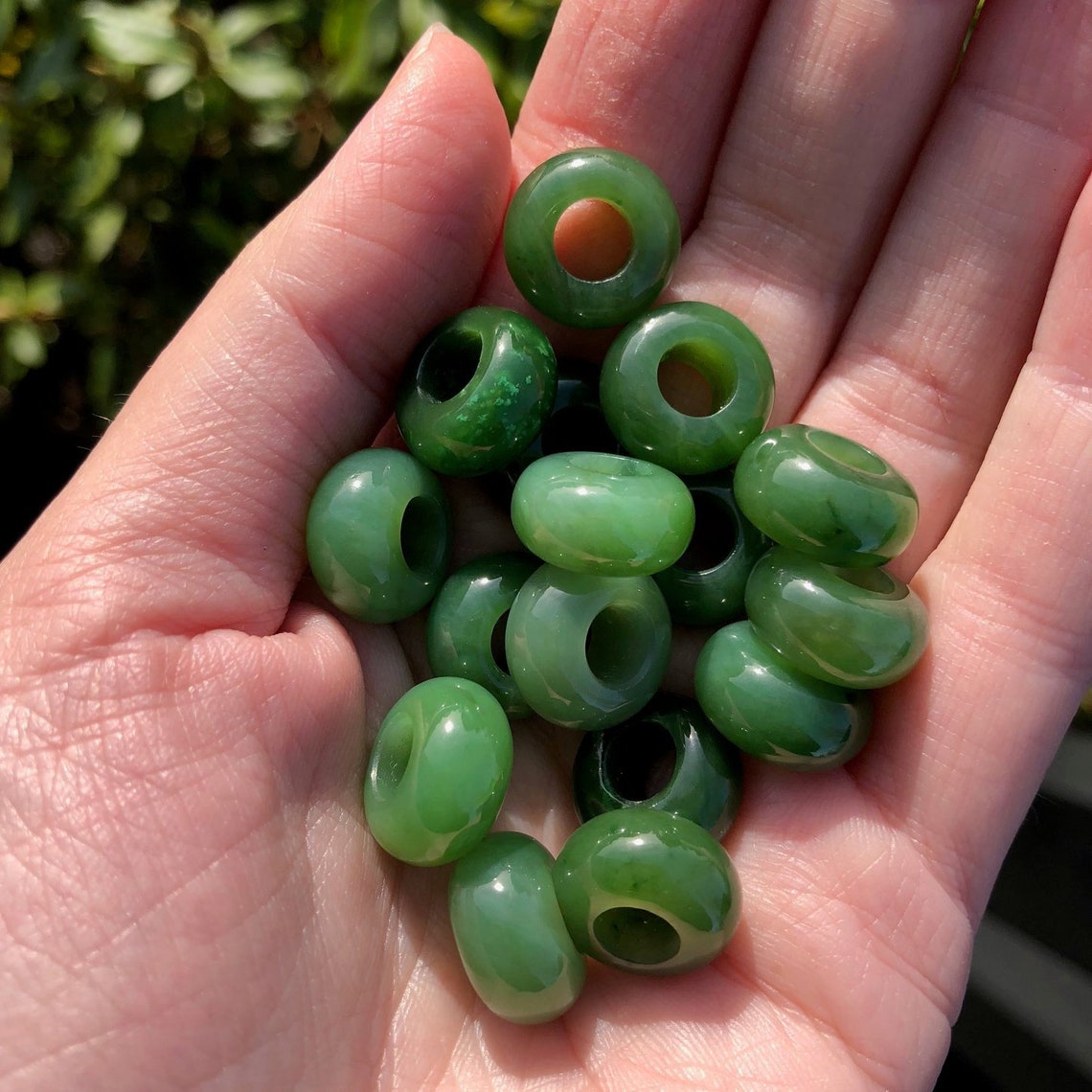 Jade Bead 14x7.5mm Canadian Nephrite sold Individually | Etsy