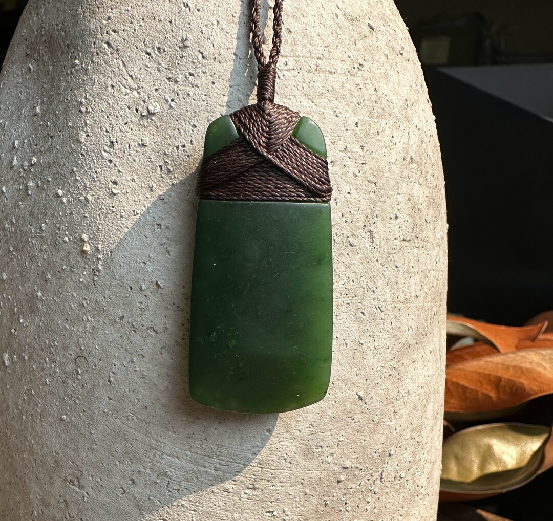 Green Jade Toki Pendant, Satin Finish Canadian Nephrite Jade - Etsy