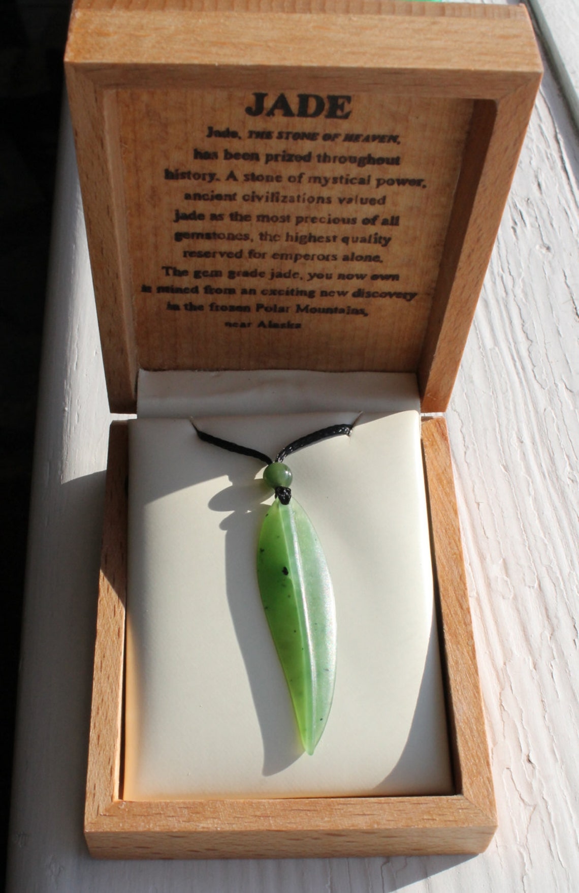 Jade Leaf Pendant Canadian Jade | Etsy