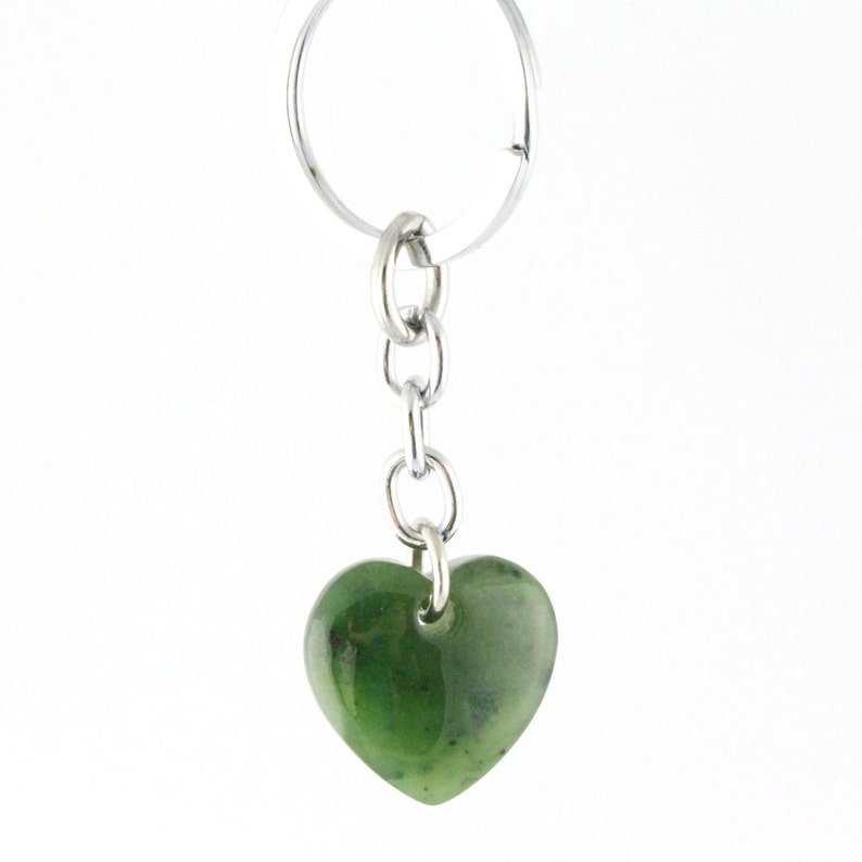 Jade Heart Keychain Canadian Nephrite Jade | Etsy