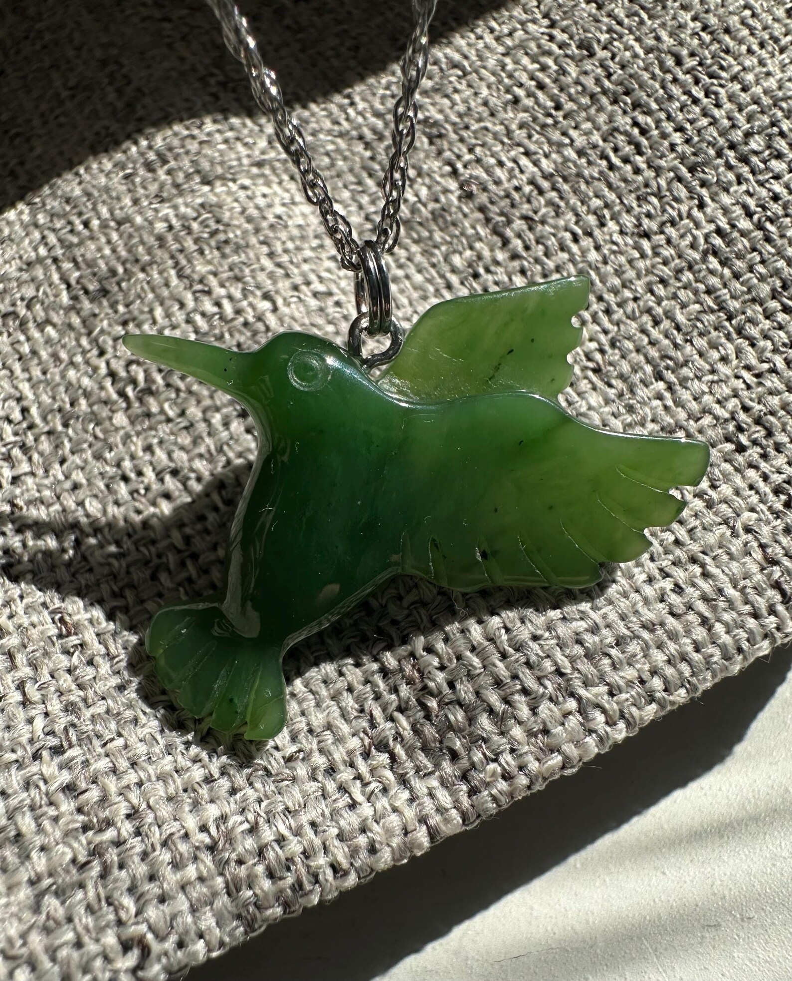 Jade Hummingbird Pendant, Canadian Nephrite Jade - Etsy
