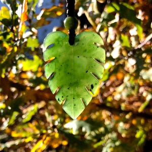 Jade Monstera Leaf Pendant, Canadian Nephrite (2 Sizes Available) - Etsy
