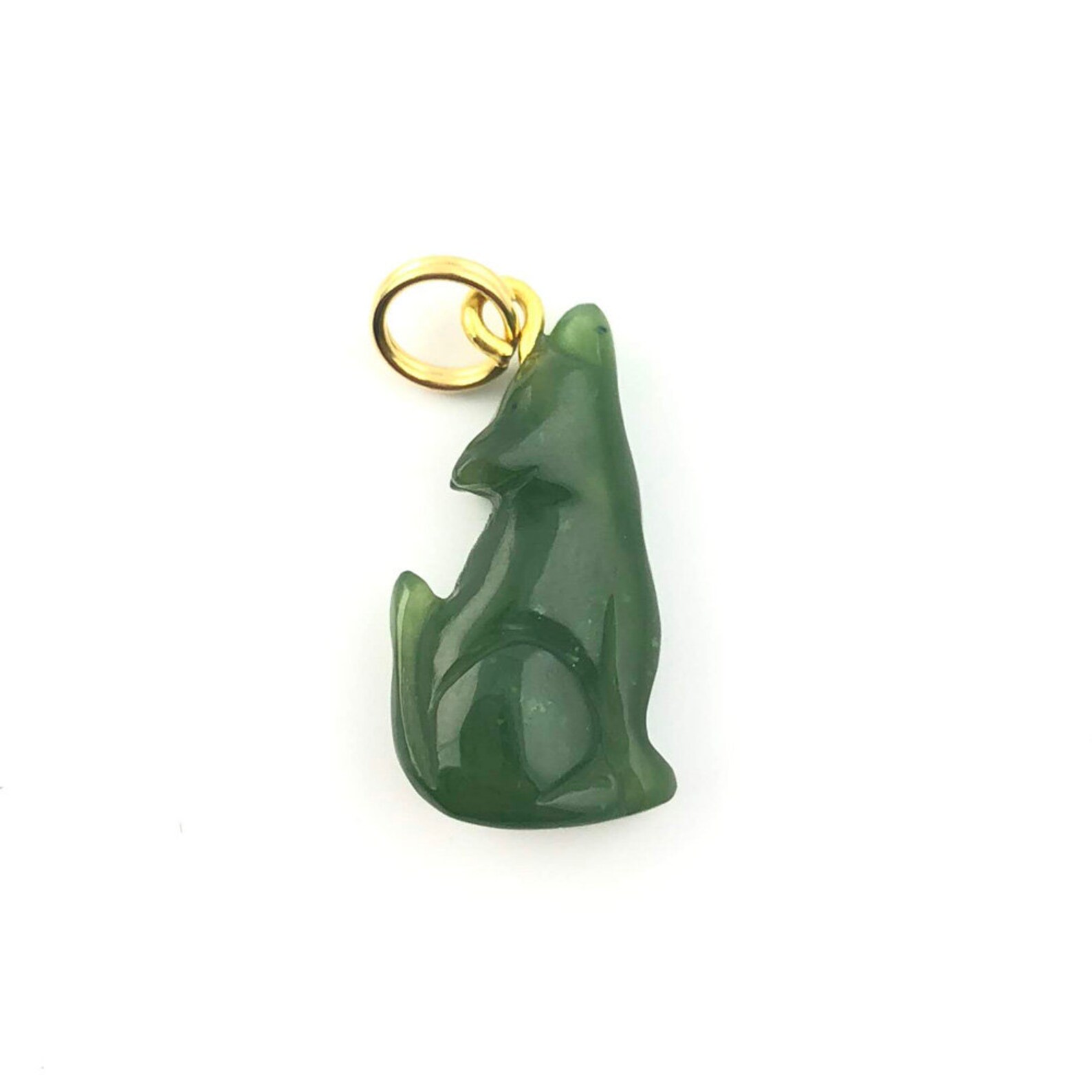 Jade Wolf Charm 17mm Carved Out of Canadian Jade - Etsy