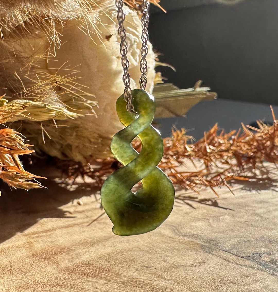 Jade Double Infinity Twist Pendant, 1" - Etsy