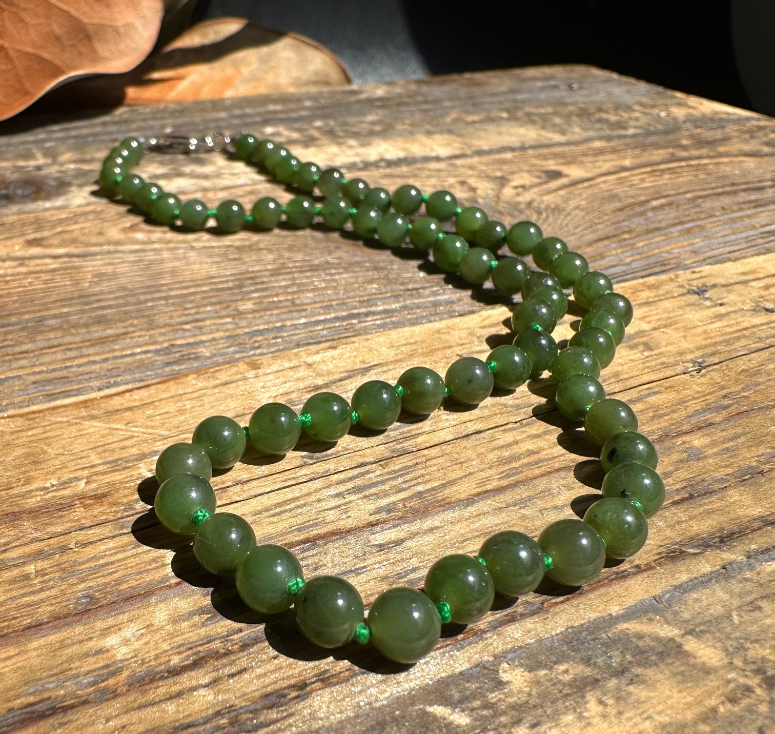 Canadian Nephrite Jade Bead Necklace, 6mm - 18" - Etsy
