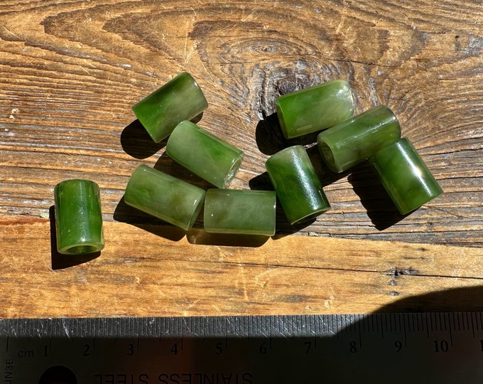 Polar Jade Barrel Bead Canadian Nephrite Jade From the Famous Polar ...