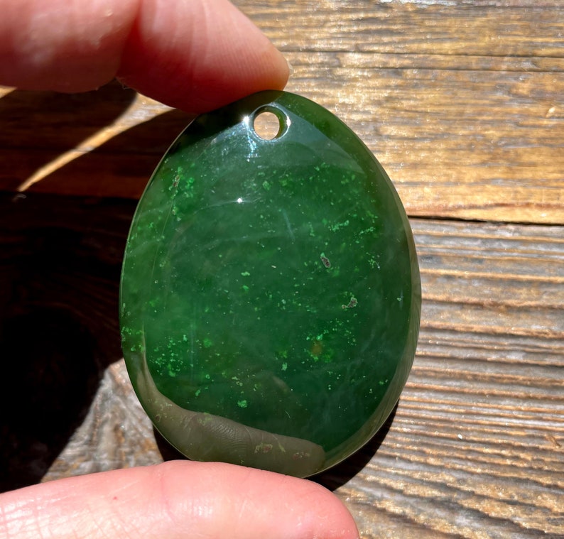 Canadian Nephrite Jade Worry Stone, 2" With Hole - Etsy