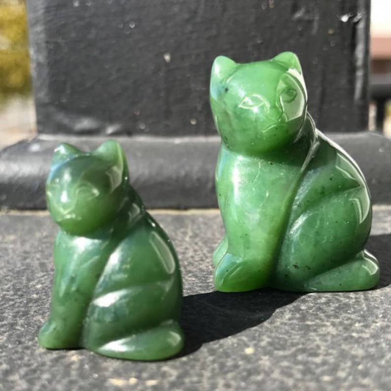 Canadian Nephrite Jade Cat, Sitting - Etsy