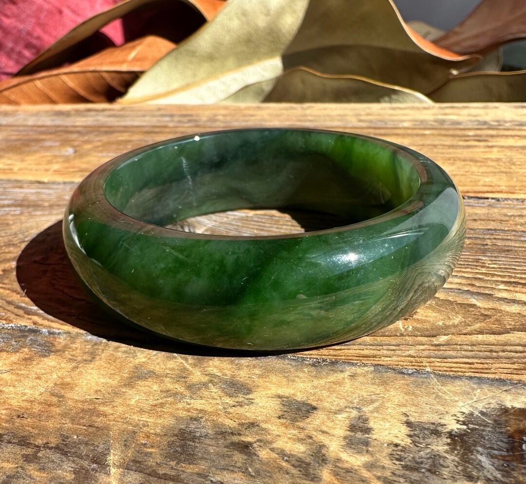 A Grade Canadian Nephrite Jade Bangle, 52mm X 17.3mm - Etsy