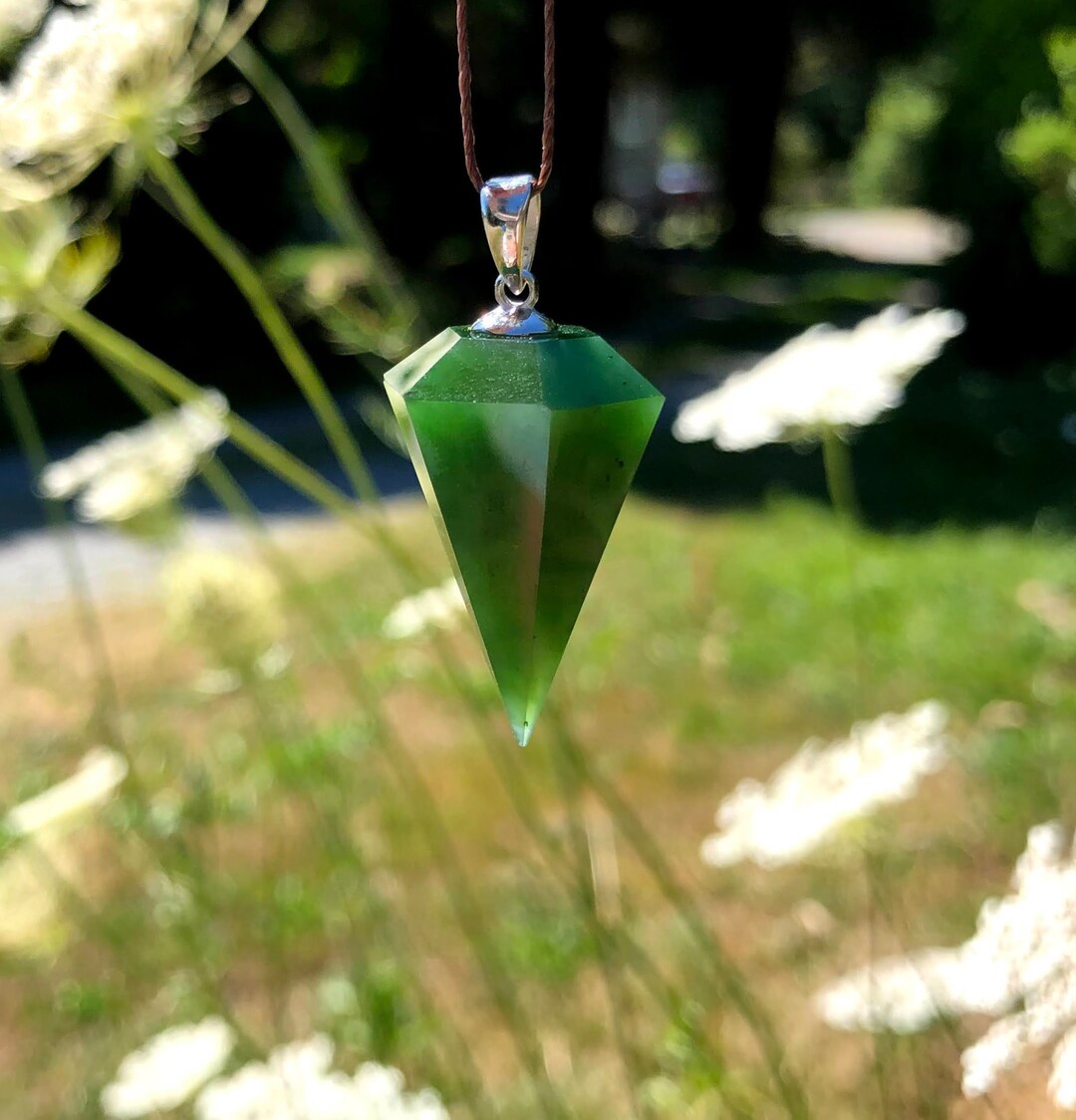 Canadian Jade Healing Point Pendulum Pendant, 2723 - Etsy