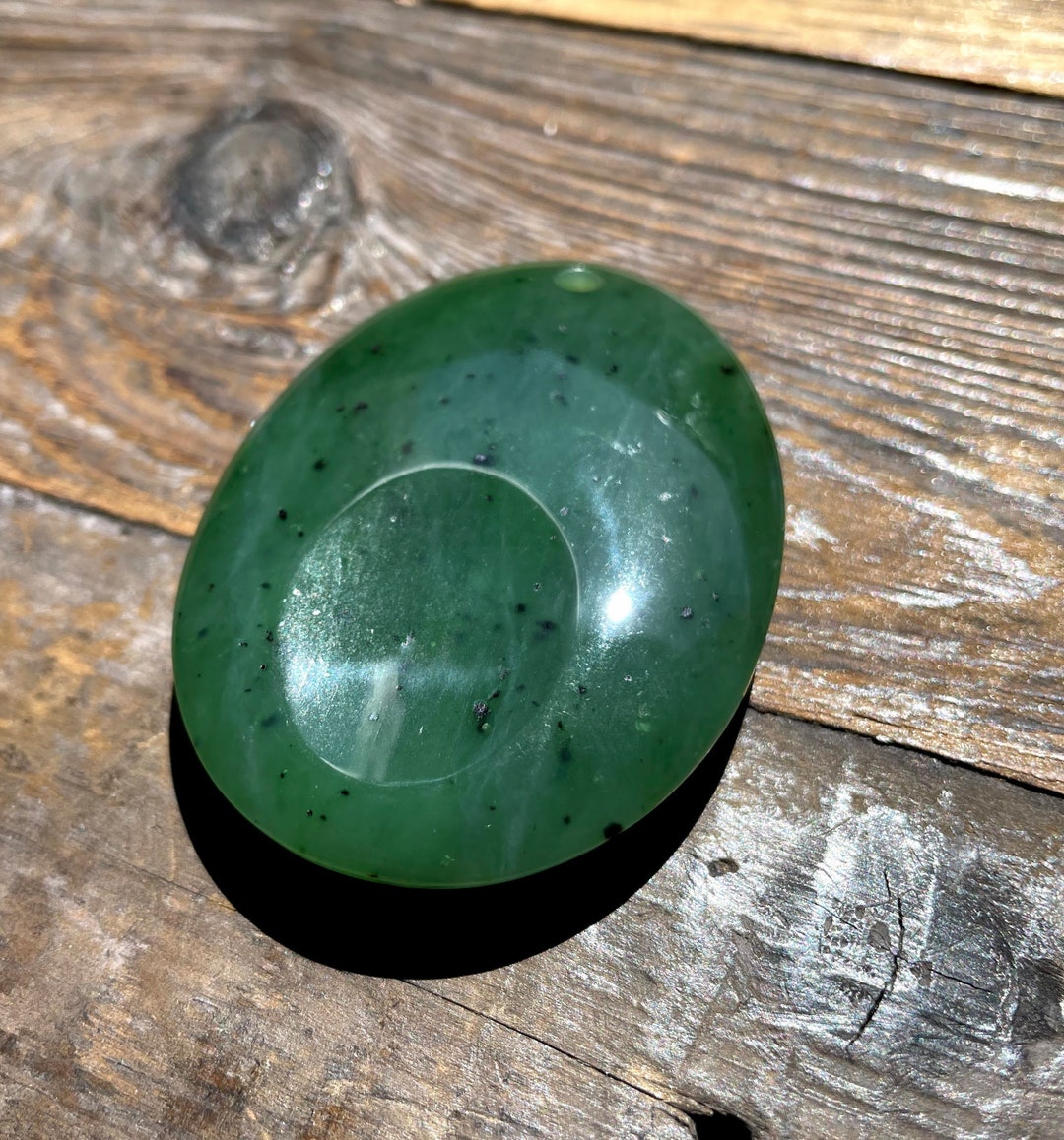 Canadian Nephrite Jade Worry Stone, 2" With Hole - Etsy