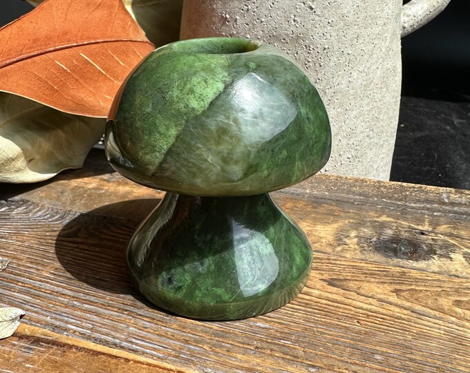 Canadian Nephrite Jade Mushroom Candlestick Holder, 2.75" - Etsy
