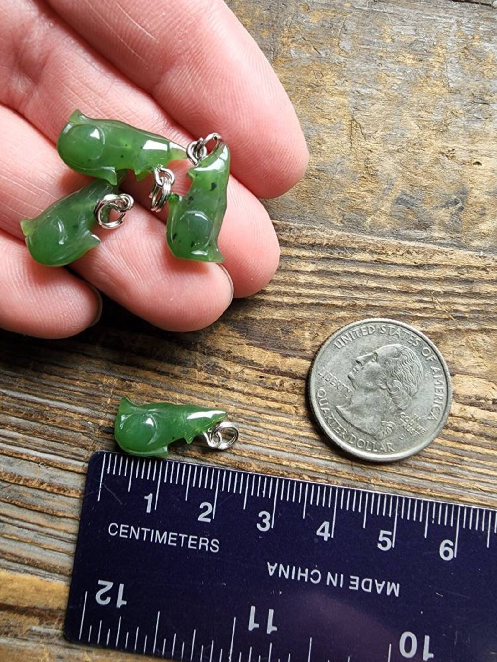 Jade Wolf Charm 17mm Carved Out of Canadian Jade - Etsy