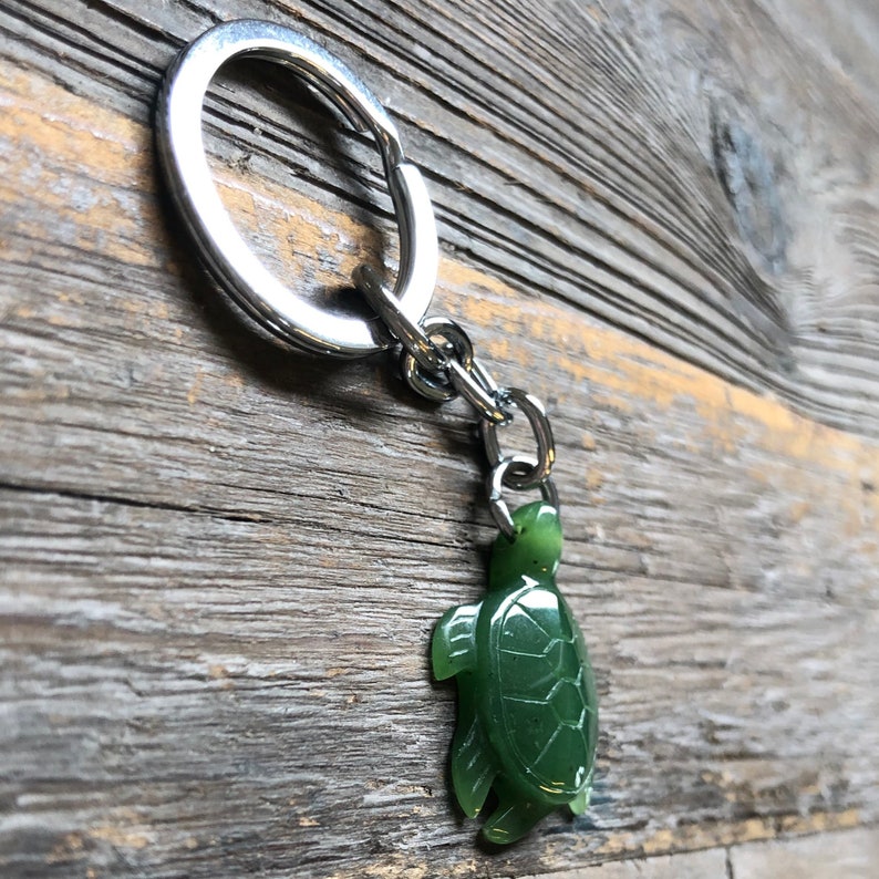 Canadian Nephrite Jade Keychain Turtle 30mm - Etsy