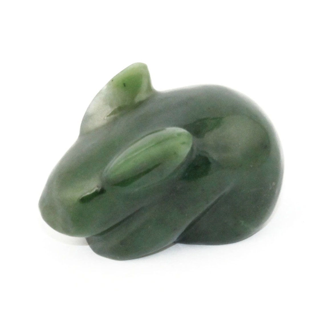 Green Jade Bunny Carved Out of Canadian Nephrite Jade | Etsy