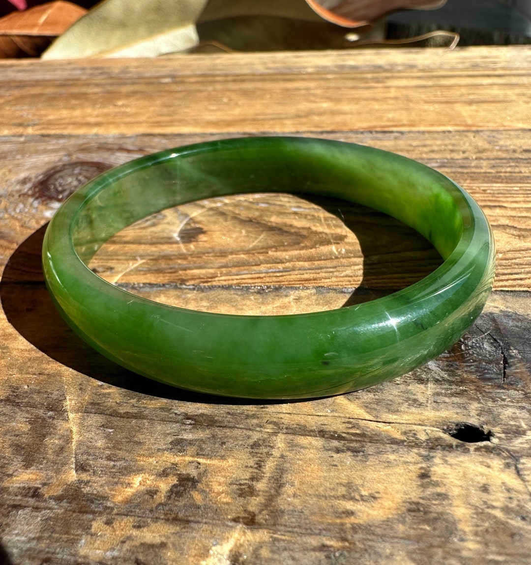 A Grade Canadian Nephrite Jade Bangle 54 X 9mm AS IS - Etsy
