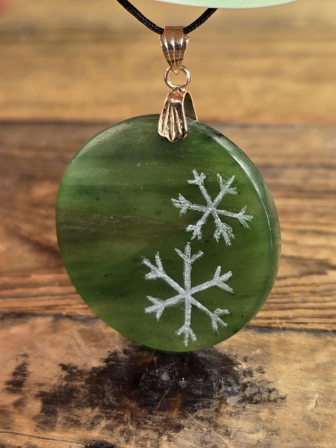 Canadian Nephrite Jade Pendant, Snowflakes - Etsy