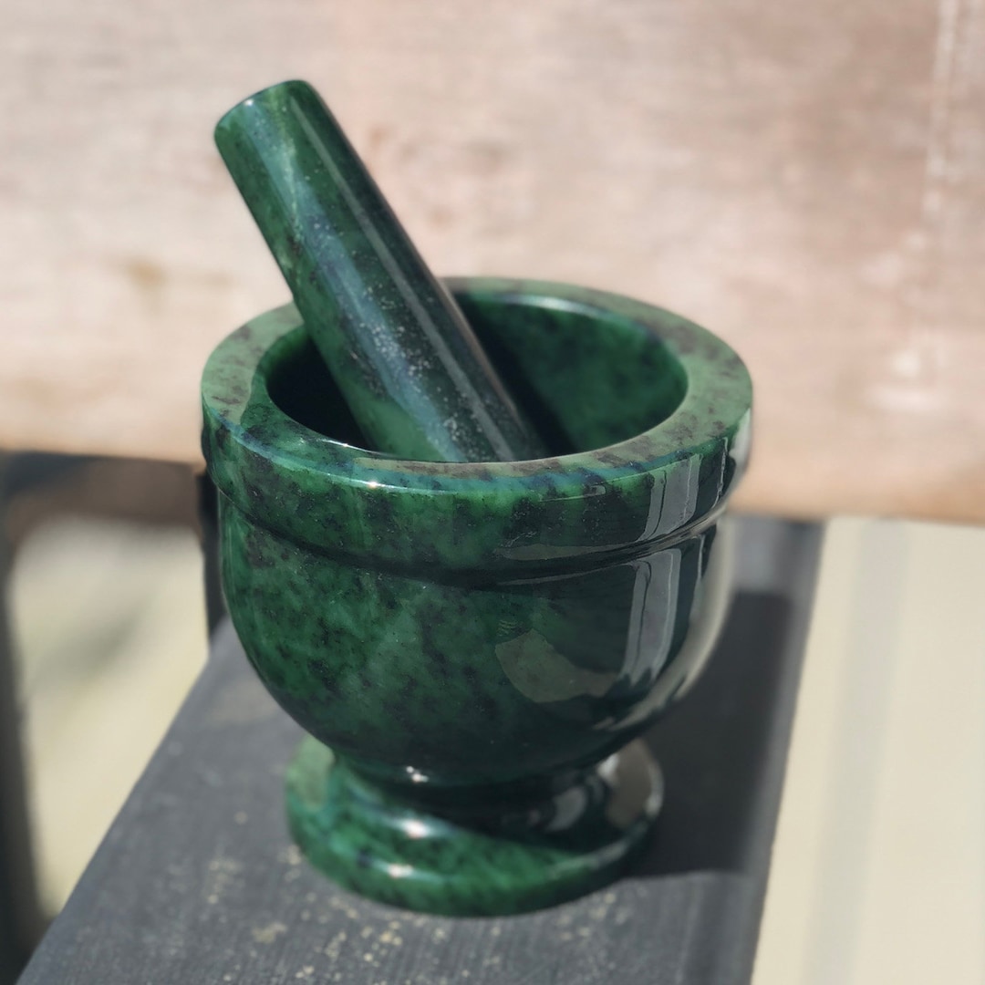 Nephrite Jade Mortar & Pestle 3.75 - Etsy