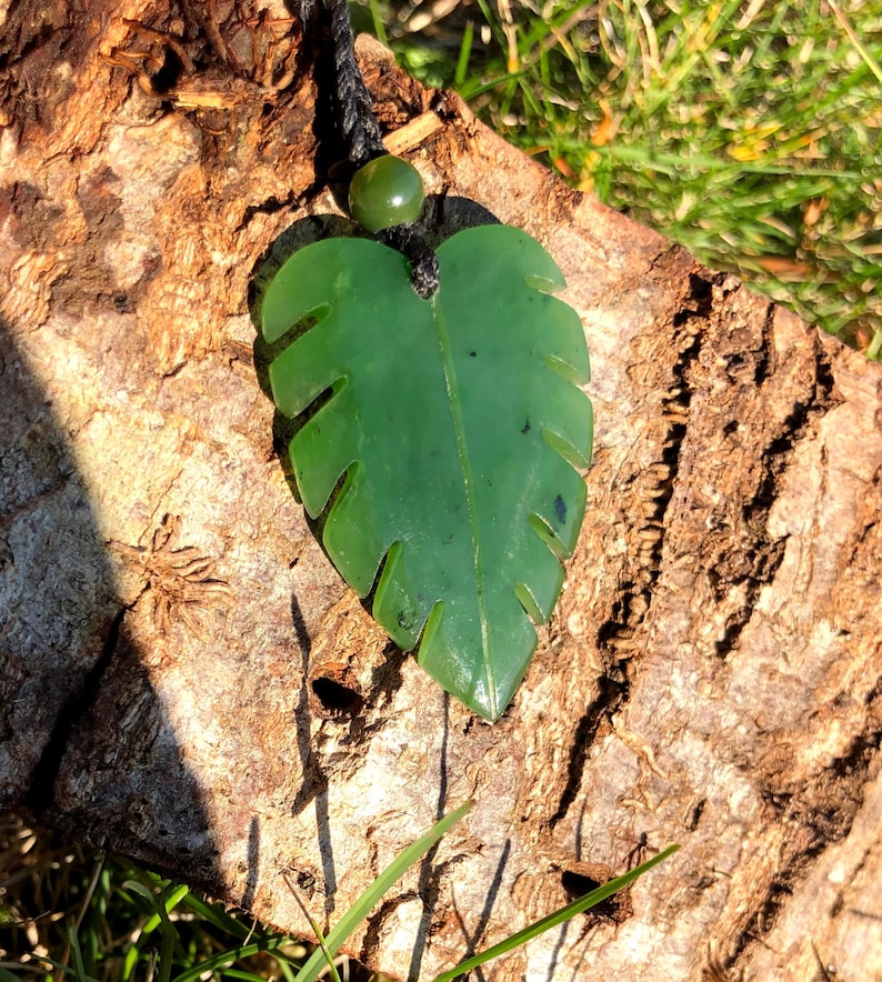 Jade Monstera Leaf Pendant Canadian Nephrite 2 Sizes | Etsy