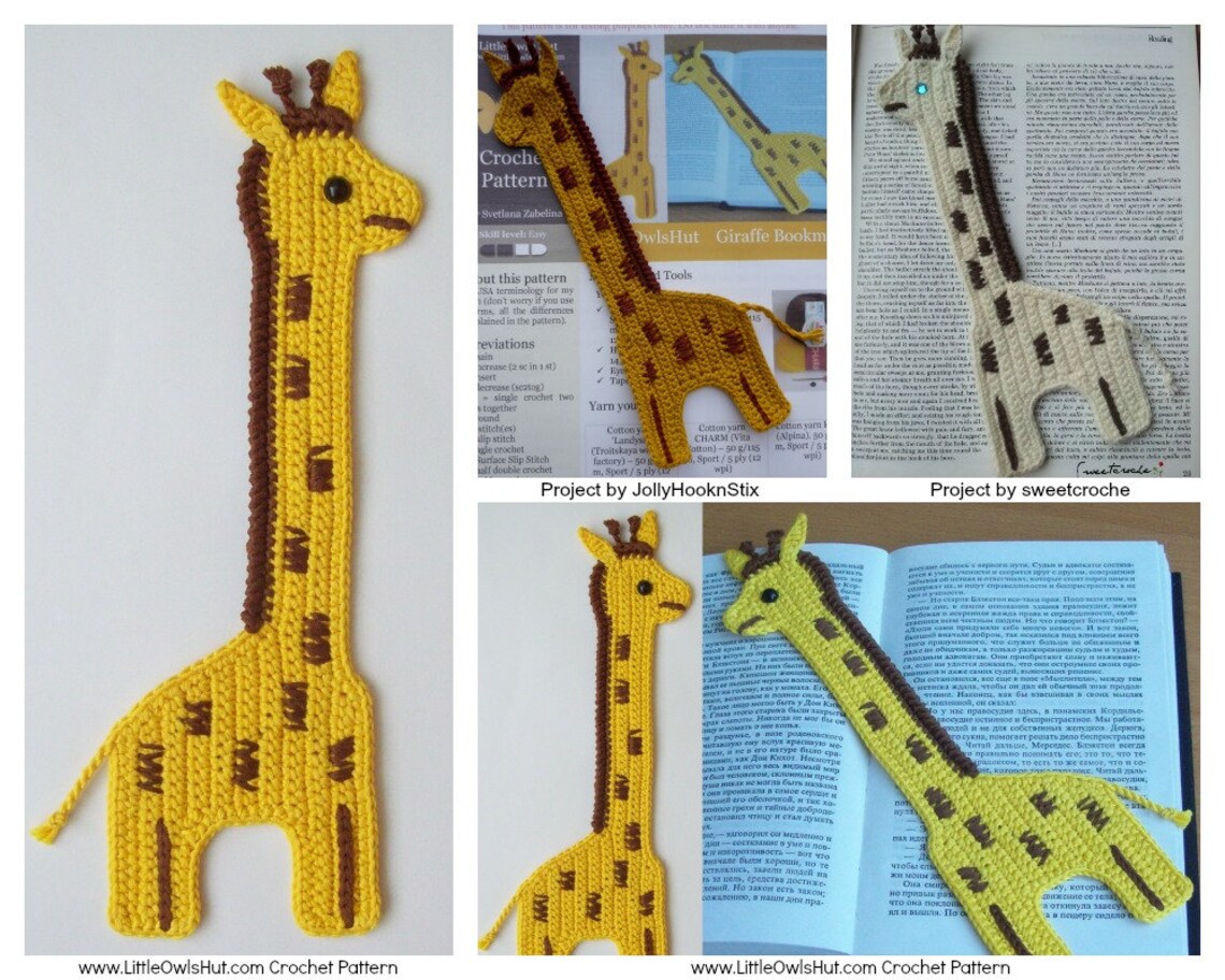 045FRM Häkelmuster. Giraffe-Lesezeichen. PDF-Dateien. Von | Etsy