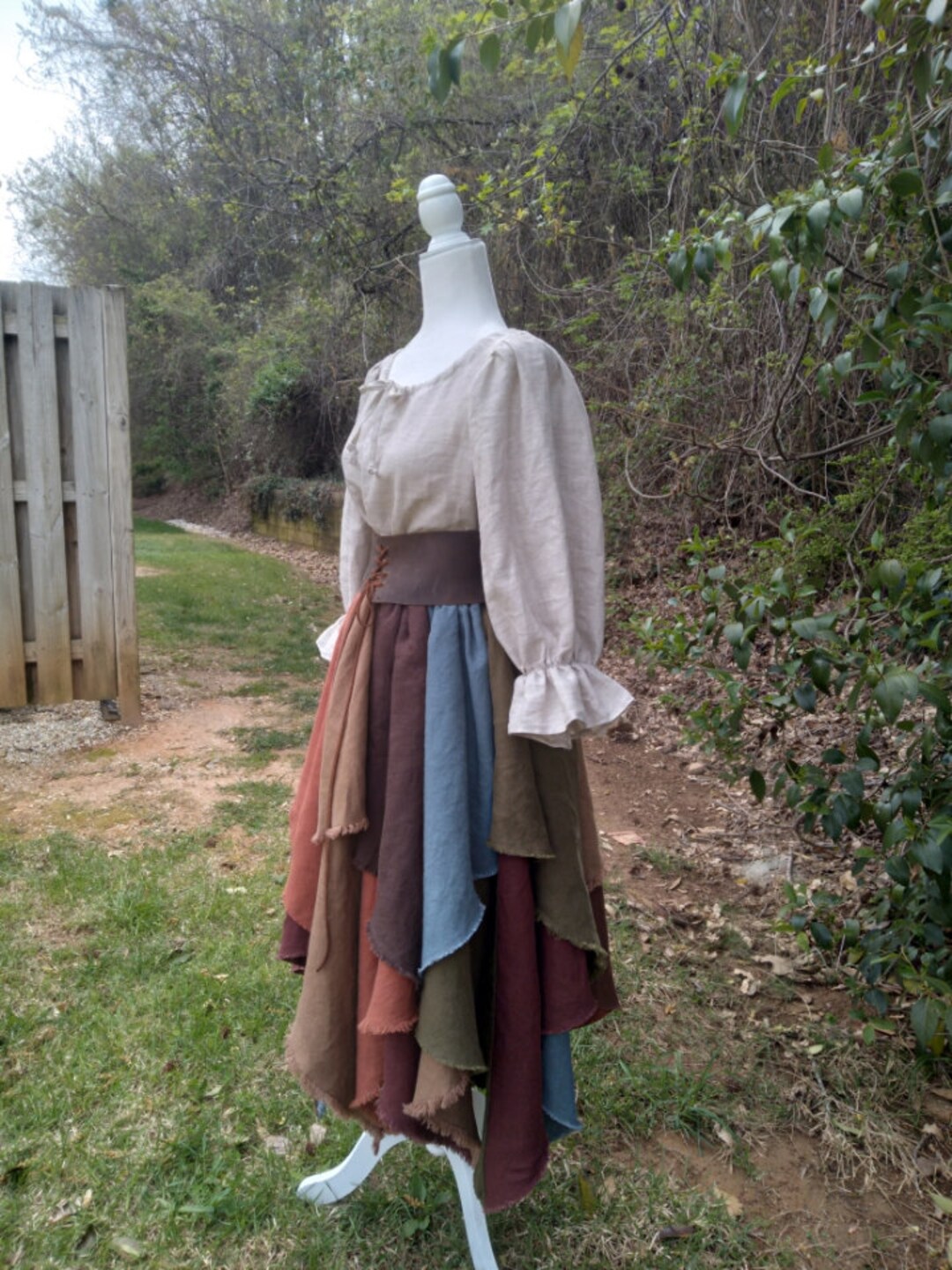 Medieval Skirt Rag Skirt Peasant Skirt Linen Skirt - Etsy