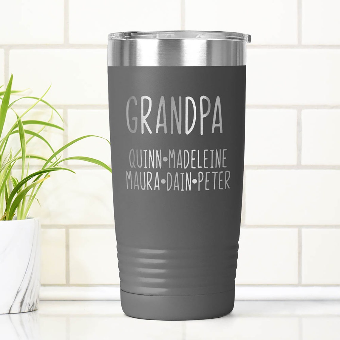 Grandpa Laser Engraved Tumbler Cup Personalized Father's | Etsy
