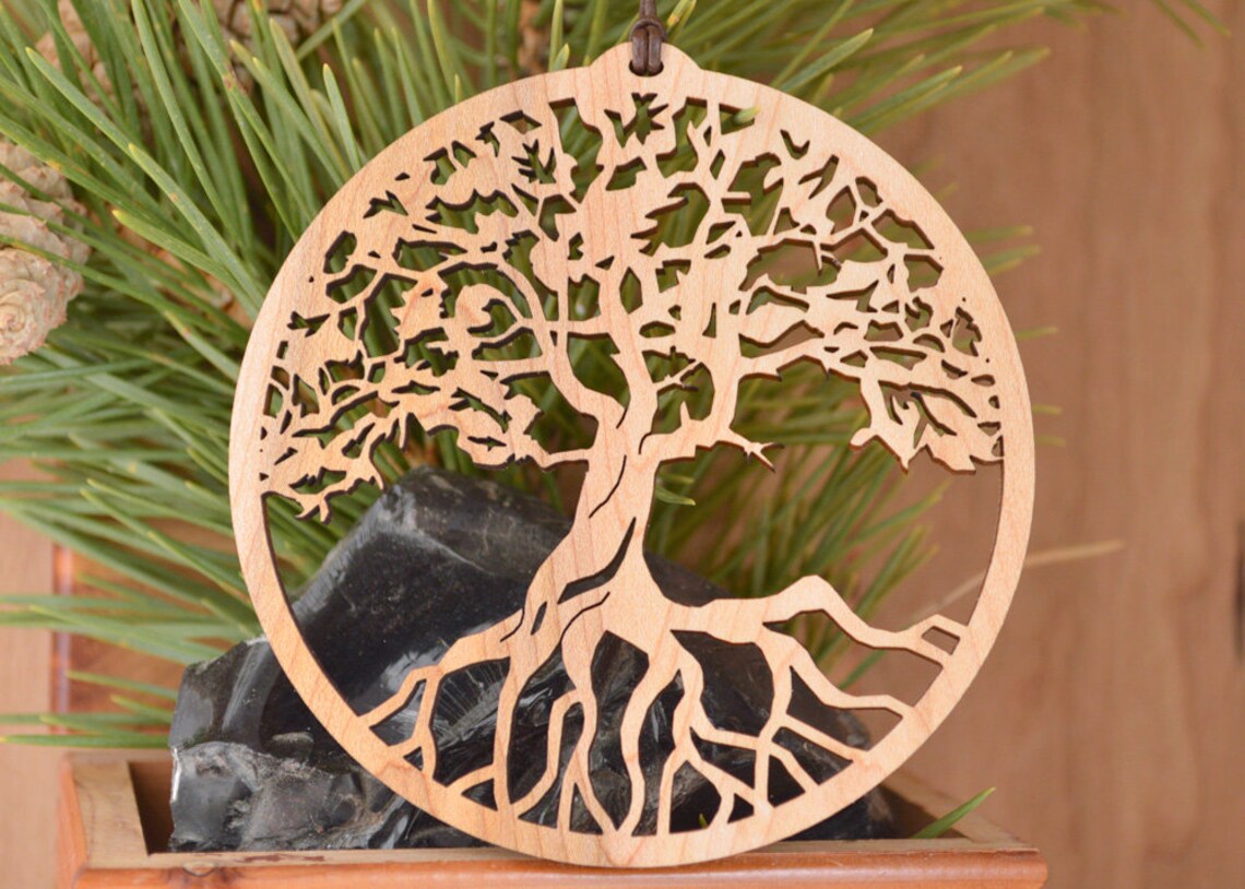 Tree of Life Ornament Woodcut Tree of Life Decoration Summer Tree With ...