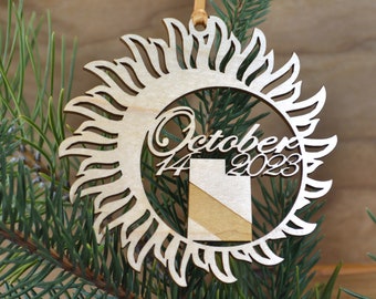 2023 Annular Solar Eclipse Wood Ornament - Etsy