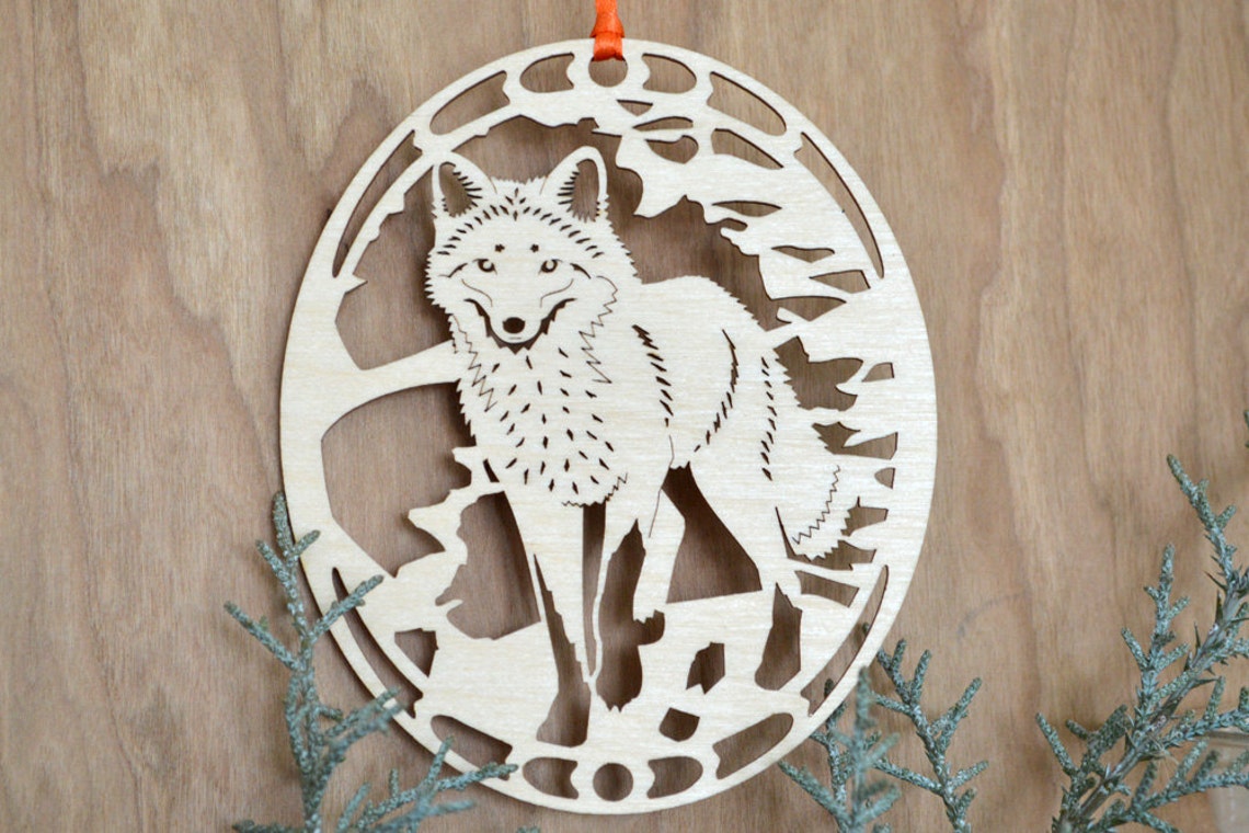 Wood Fox Ornament Wood Cut Fox Decoration Red Fox Ornament - Etsy