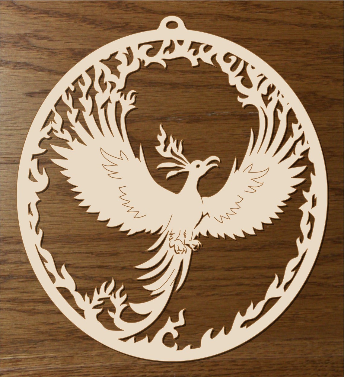 Wooden Phoenix ornament wood-cut Phoenix decoration Laser cut | Etsy