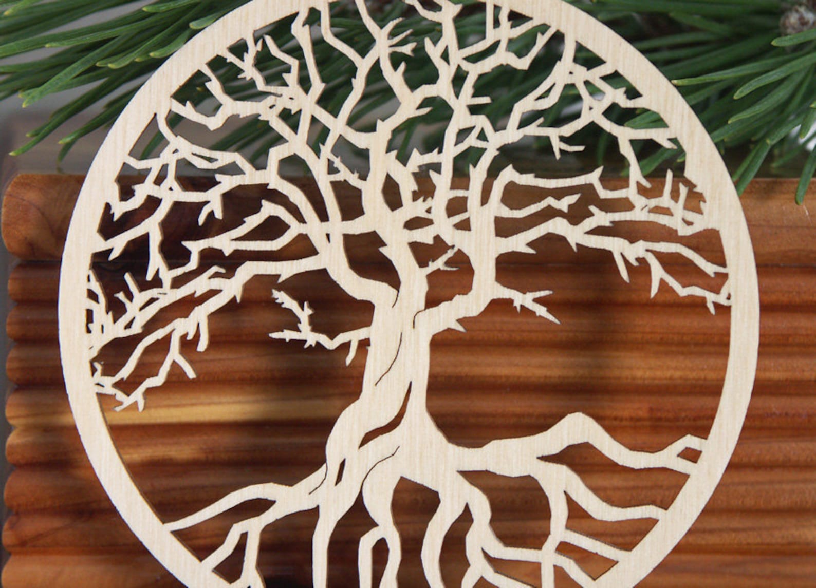 Tree of Life Ornament Woodcut Tree of Life Decoration Wooden | Etsy