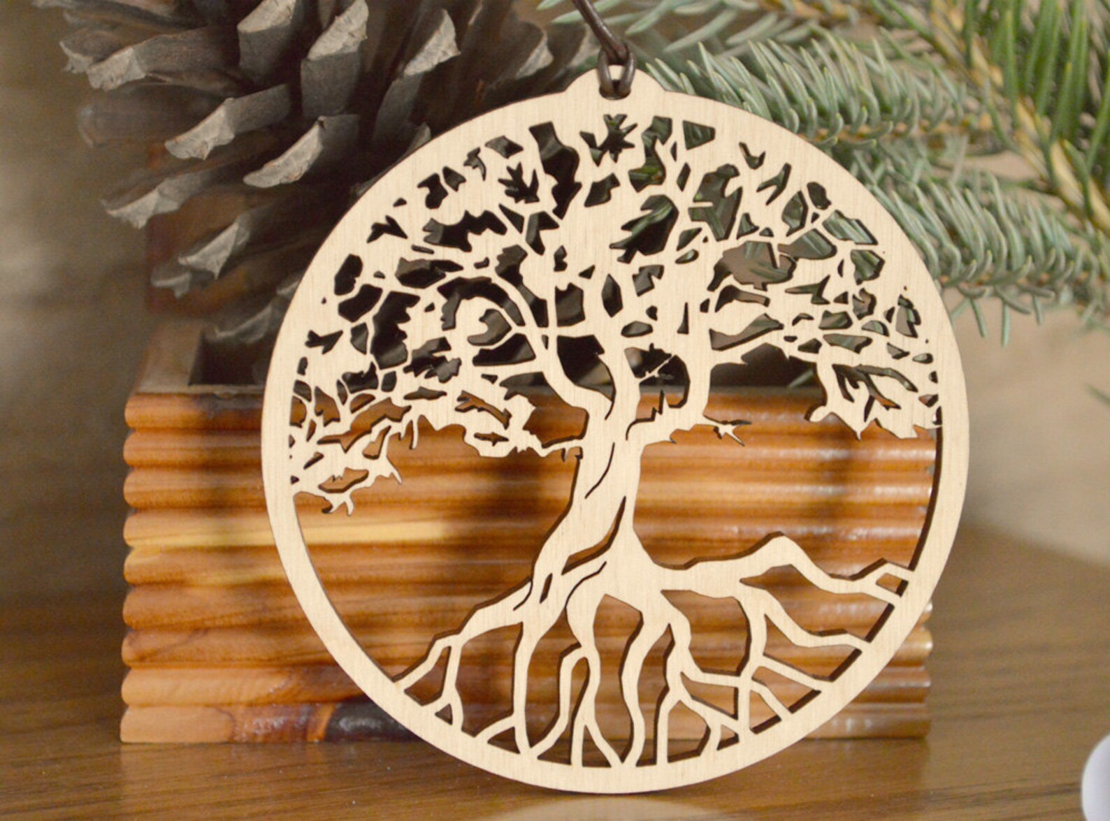 Tree of Life Ornament Woodcut Tree of Life Decoration Summer Tree With ...