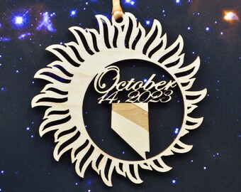 2023 Annular Solar Eclipse Wood Ornament - Etsy