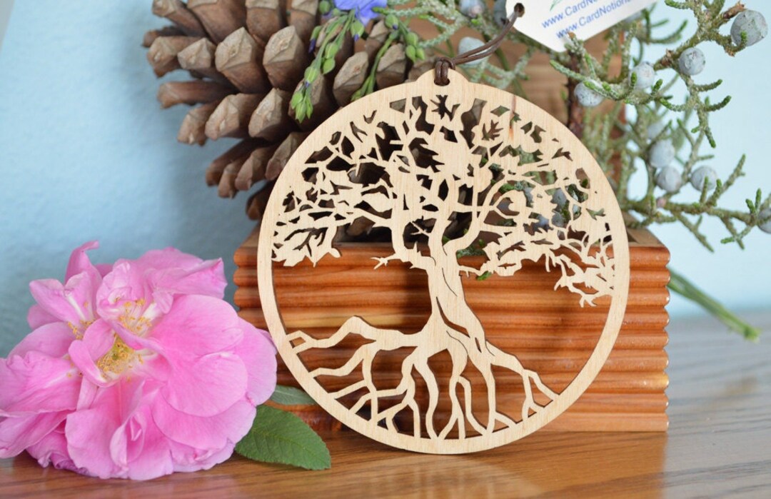 Tree of Life Ornament Woodcut Tree of Life Decoration Summer Tree With ...