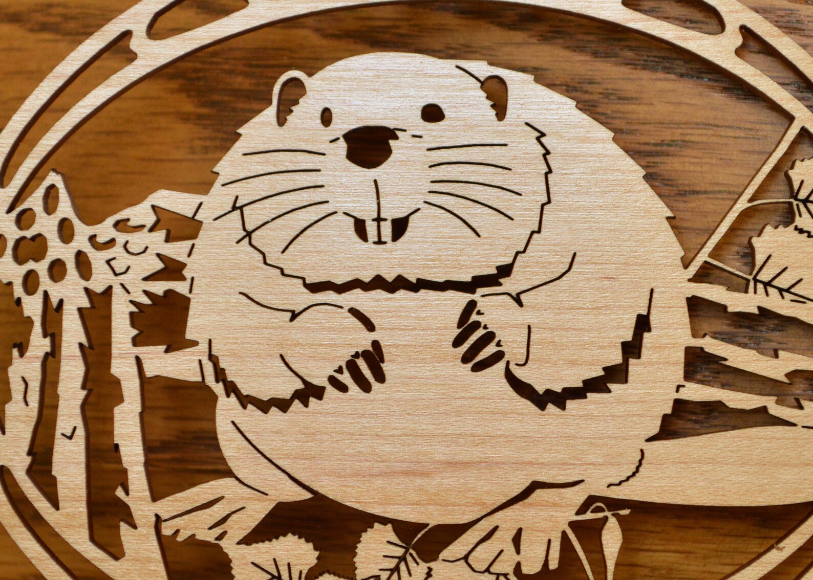 Wood Beaver Ornament Wood Cut Beaver Decoration North American Beaver ...