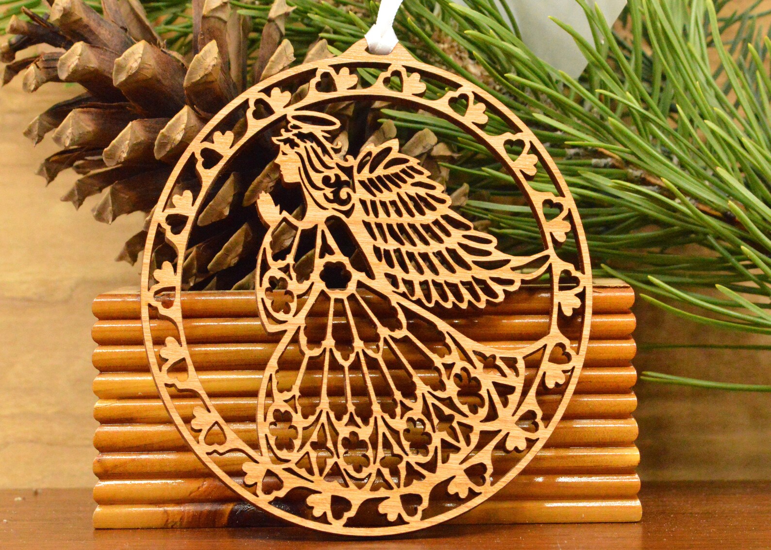 Angel Ornament Intricately Cut Decoration Wood Angel Ornament - Etsy