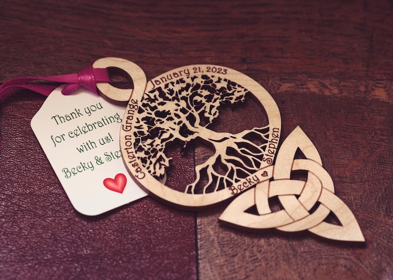 Tree of Life Celtic Trinity Knot Ornament Woodcut Tree of Life - Etsy