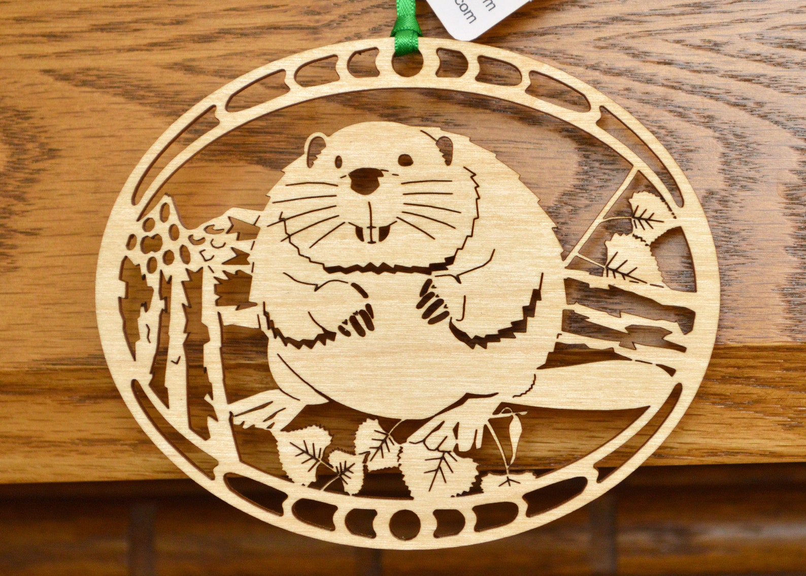 Wood Beaver Ornament Wood Cut Beaver Decoration North American Beaver ...