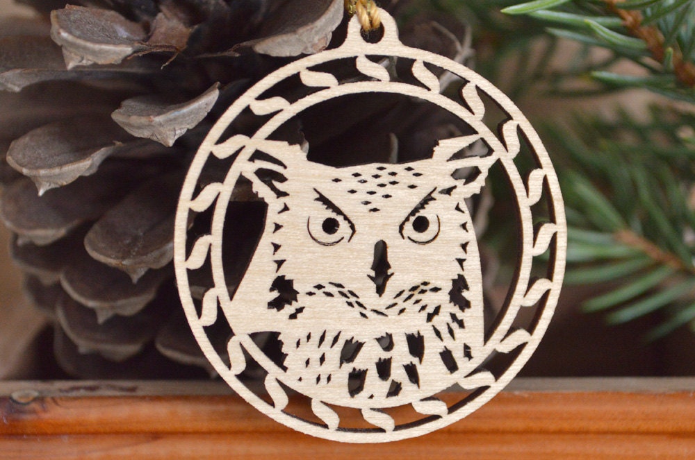 Wood Tree of Life, Owl Face, Lop Eared Rabbit: Set of Three Woodcut ...