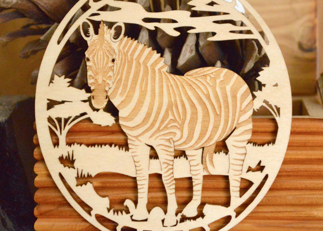 Wood Zebra Ornament Woodcut Zebra Decoration - Etsy