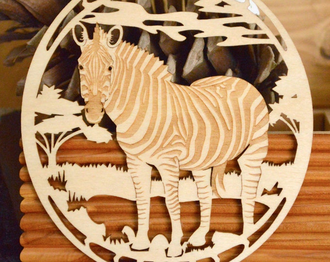 Wood Zebra Ornament Woodcut Zebra Decoration - Etsy