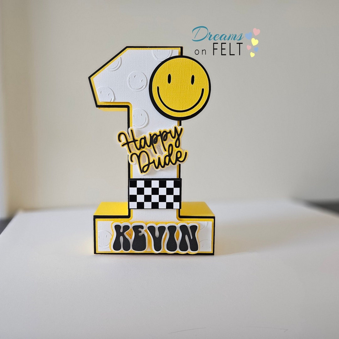 One Happy Dude Birthday Decoration/first Birthday Party /8.5 Tall/3d ...
