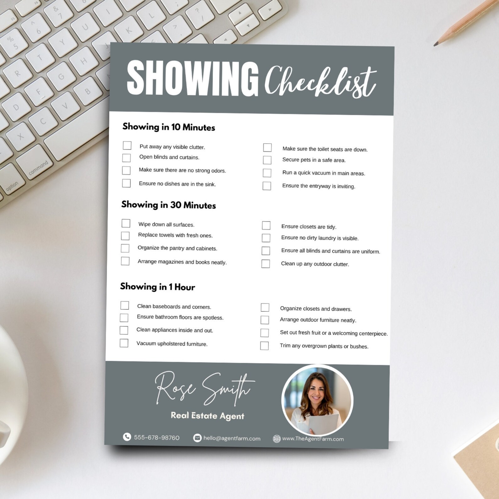 Real Estate Showing Checklist | Real Estate Checklist | Real Estate ...