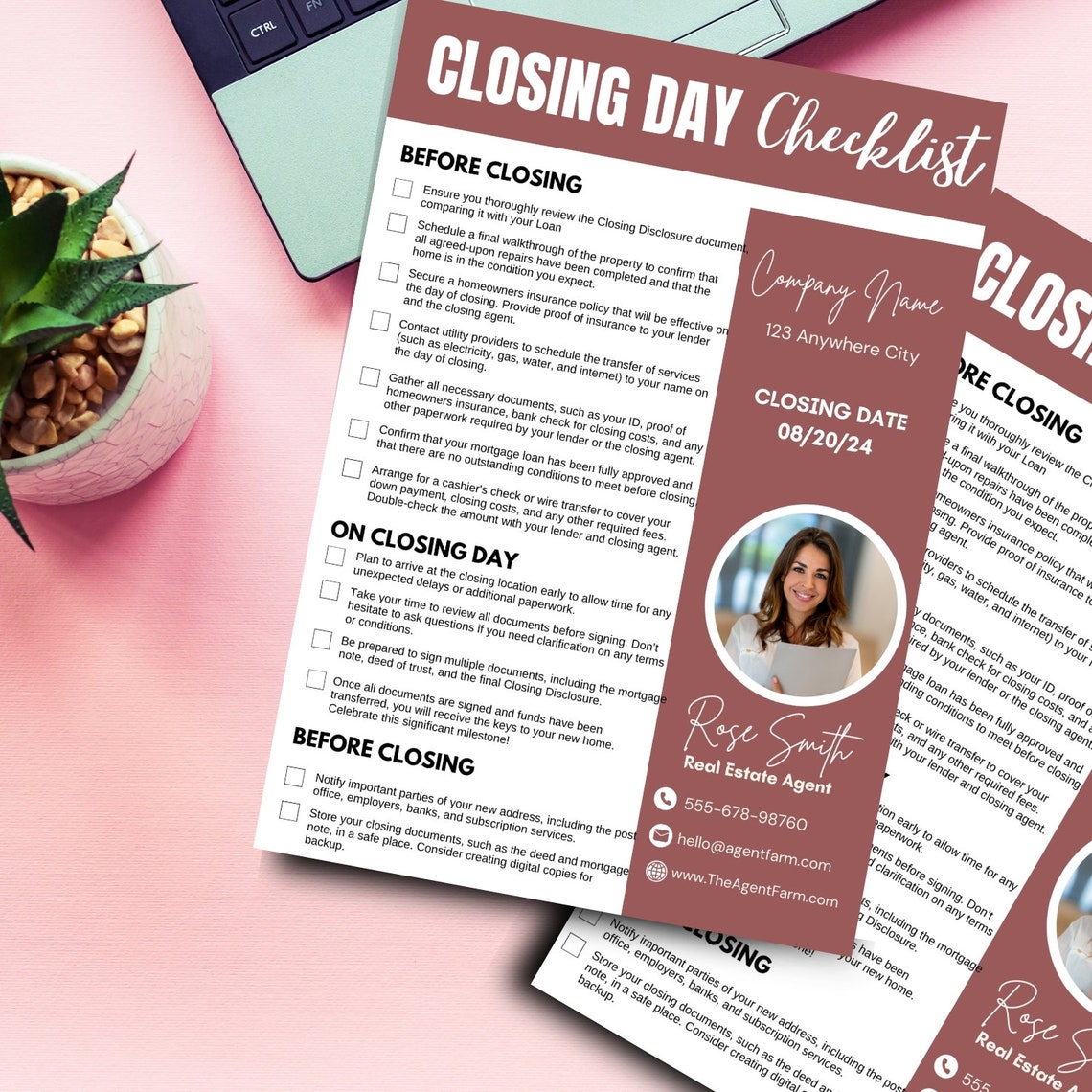 Closing Day Real Estate Checklist | Real Estate Checklist | Real Estate ...