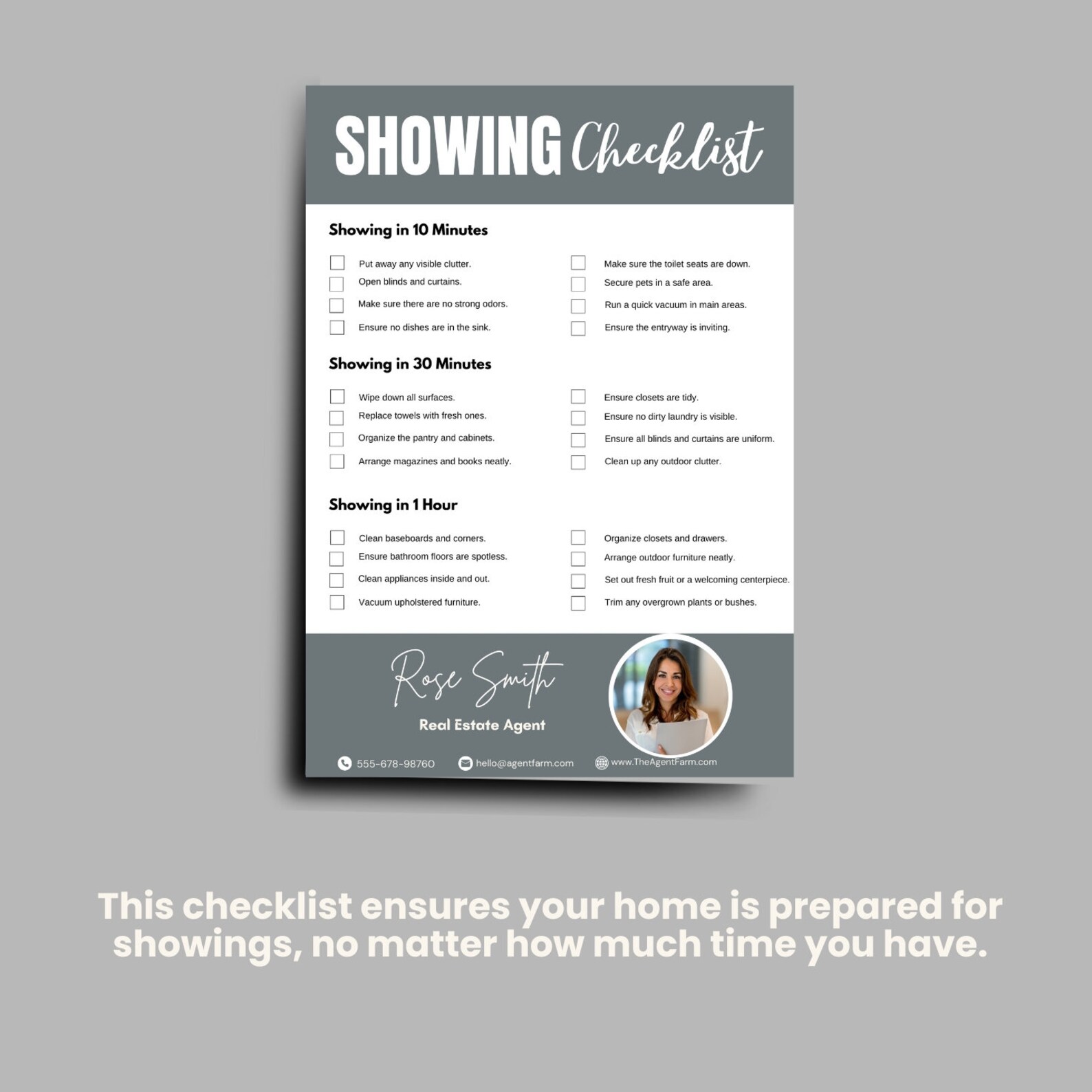 Real Estate Showing Checklist | Real Estate Checklist | Real Estate ...