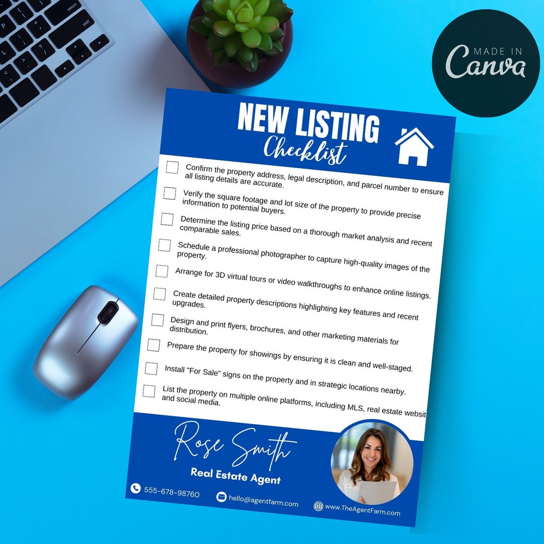 New Listing Real Estate Checklist | Selling Checklist | Real Estate ...