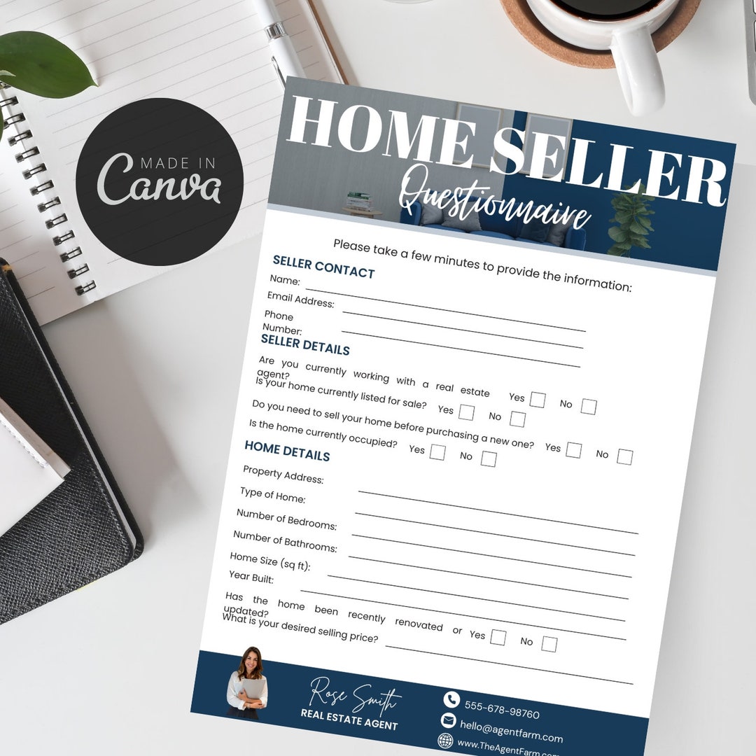 Seller Questionnaire | Seller Intake Form | Home Seller Questionnaire ...