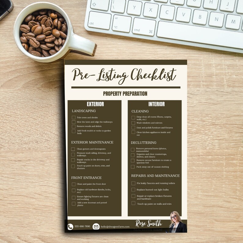 Real Estate Pre-listing Checklist | Real Estate Checklist | Real Estate ...