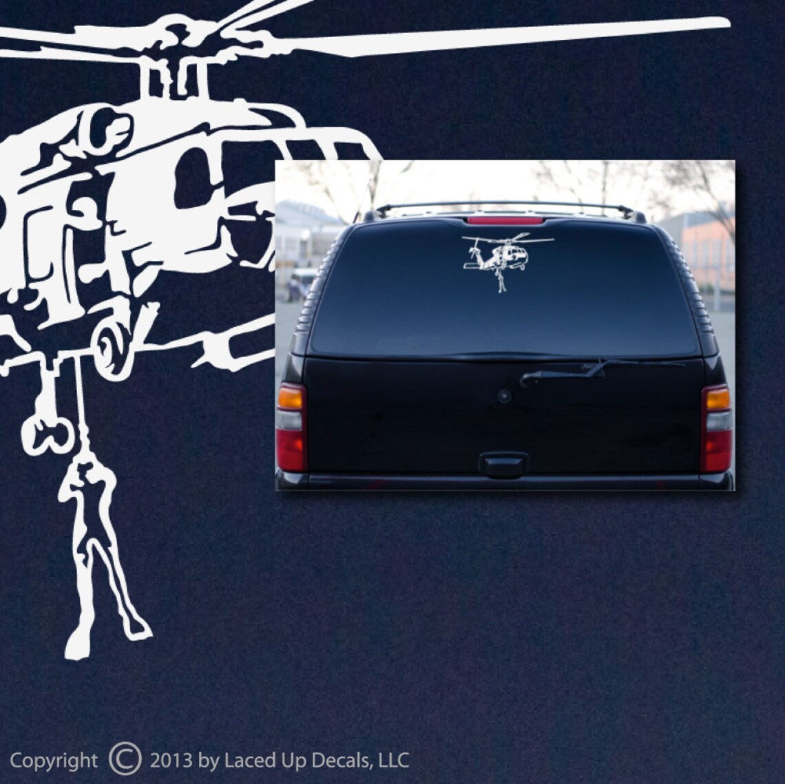 Seahawk Helicopter Rescue Big Vinyl Decal © 2013 Laced up - Etsy