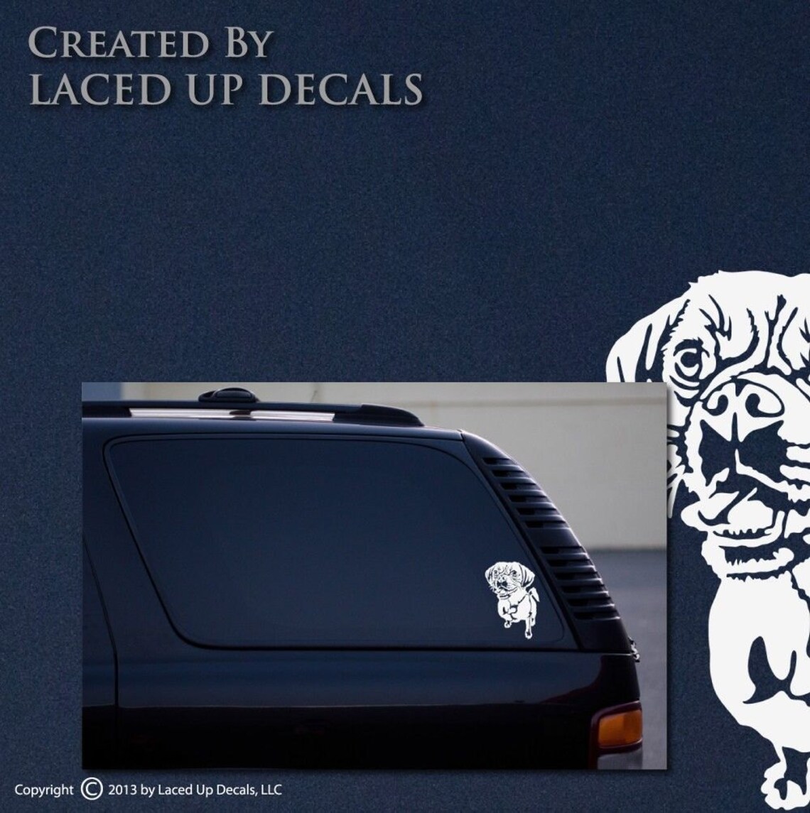 Puggle Dog Vinyl Decal Small © 2013 Laced up Decals Sku:puggle Dog ...